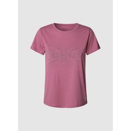 Pepe Jeans Damen T-Shirt &raquo;BERTIE&laquo; mit Nieten, Rundhalsform grau M