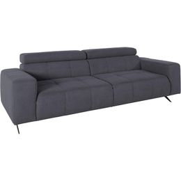 DOMO collection 2-Sitzer &raquo;Trento, mit Kufenfu&szlig; oder Einzelfu&szlig;&laquo; whlw. verstellbare Kopfteile, passend f&uuml;r g&auml;ngige Saugroboter grau 92% Polyester, 8% 