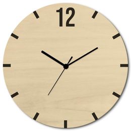 Artland Wanduhr &raquo;Nummer 12&laquo; wahlweise mit Quarz- oder Funkuhrwerk, lautlos ohne Tickger&auml;usche beige B/H/T: 30cm x 30cm x 0,6cm, Funkuhr