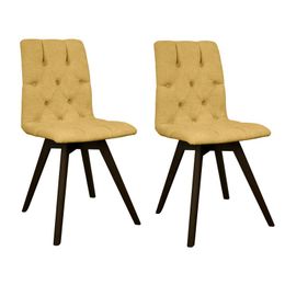 OTTO home Esszimmerstuhl &raquo;Rania&laquo; (Set) 2 Stk.mit Massivholzbeinen gelb Holzwerkstoff, Massivholz B/H/T: 45cm x 91cm x 55cm, 2 Stk., Microfaser, 