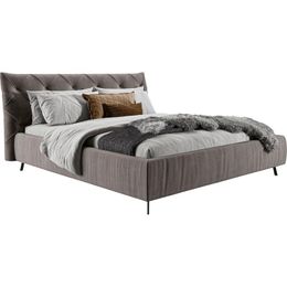 Home Affaire Polsterbett &raquo;Elloree, in 4 Breiten bis 200cm, auch in Leder&laquo; Kopfteilh&ouml;he 105 cm, belastbar bis 280 kg, auch in &Uuml;berl&auml;nge 220cm grau 100%