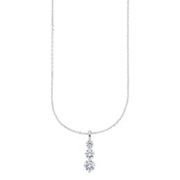 Bruno Banani Damen Kette mit Anh&auml;nger &raquo;Schmuck Geschenk mit runden verschieden gro&szlig;e Zirkonia als Anh&auml;nger&laquo; mit Zirkonia (synth.) Silber 925 (