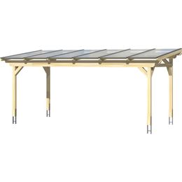 Skan Holz Terrassendach &raquo;Sanremo&laquo; Leimholz braun Polycarbonat (PC) B/H/T: 648cm x 268cm x 250cm