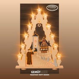 Weigla Schwibbogen &raquo;Rothenburg ob der Tauber,gro&szlig;e Lichterspitze aus Holz,Made in Germany&laquo; 1 Stk. Erzgebirge garantiert, Weihnachtsdeko Innen, 