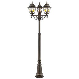 Brilliant Au&szlig;en-Stehlampe &raquo;Janel&laquo; E27 1 Stk. 3 flammige Stehlampe - Au&szlig;enstandleuchte - 220cm H&ouml;he - E27 Fassung gold 3, &Oslash; 62cm H: 220cm, 1 Stk.