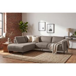 OTTO home Ecksofa &raquo;Sveeva, L-Form, B.240 cm, schwarze Metallf&uuml;&szlig;e&laquo; langlebiger Webstoff, mit Wellenunterfederung, viele Farben 100% PES B/H/T: 240cm x 