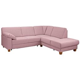 Home Affaire Ecksofa &raquo;Belfort L-Form&laquo; mit Federkern, wahlweise mit Schlaffunktion und Stauraum rosa Struktur fein ( 100% Polyester);Luxus-Microfaser 