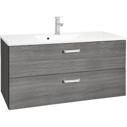 Welltime Waschbeckenunterschrank &raquo;Ravenna&laquo; Badm&ouml;bel Waschtisch inkl. Waschbecken, Breite 100 cm, Soft-Close grau graphit, B/H/T: 100cm x 54cm x 48cm