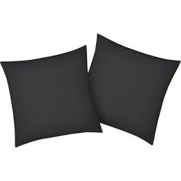 bellana Kissenbezug &raquo;Mako-Jersey-Exclusiv&laquo; aus reiner Baumwolle grau Baumwolle, Obermaterial: 100% Baumwolle B/L: 40cm x 40cm, 2 Stk., Baumwolle