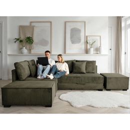 Home Affaire Ecksofa &raquo;Night & Day L-Form, B: 316 cm mit Dauer-Schlaffunktion 180x200 cm&laquo; Set: Sofa & Hocker, Schlaffunktion, Bettkasten & Kissen, 