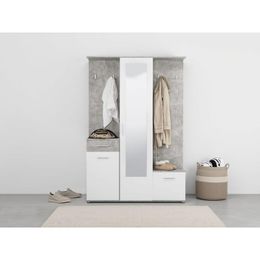 OTTO home Kompaktgarderobe &raquo;Martin Flurgarderobe, Dielenschrank, Flurm&ouml;bel, Breite 134 cm&laquo; Schuhschrank, mit Spiegel, in modernen Farben, mit 10 Haken