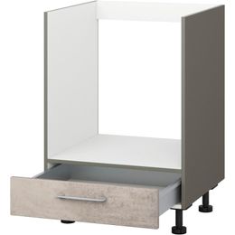 KOCHSTATION Herdumbauschrank &raquo;KS-Trea UHBLS60&laquo; mit Schubkasten, Breite 60 cm, H&ouml;he 75 cm grau anthrazit, B/H/T: 60cm x 75cm x 56cm