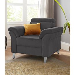 Sit & More sit&more Sessel &raquo;Arngast&laquo; inklusive Federkern und Kopfteilverstellung grau Luxus-Microfaser ALTARA NUBUCK (100% Polyester);Struktur (100% Polyester);