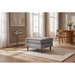 OTTO home Polsterhocker &raquo;Pinto Skandi&laquo; mit Keder, Massivholzf&uuml;&szlig;e Eiche ger&auml;uchert grau 100% Polyester B/H/T: 76cm x 45cm x 56cm, Chenille
