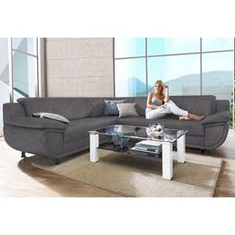 Trendmanufaktur Ecksofa &raquo;Rondo wahlweise mit Schlaffunktion, 267x247 cm (BxT), breite Armlehnen&laquo; L-Form, wahlweise mit Federkern bestellbar, F&uuml;&szlig;e 