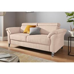 Sit & More sit&more 2,5-Sitzer &raquo;Arngast&laquo; inklusive Federkern und Kopfteilverstellung beige B/H/T: 186cm x 84cm x 93cm, Luxus-Microfaser ALTARA NUBUCK , 