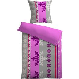 Kinzler Wendebettw&auml;sche &raquo;Mikrofaser Wende-Bettw&auml;sche "St. Moritz"&laquo; 2 Stk. kuschlig weich lila Polyester, Obermaterial: 100% Polyester B/L: 135cm x 