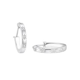 Amor Damen Paar Creolen &raquo;Sterne&laquo; mit Zirkonia (synth.) bunt Silber 925 (Sterlingsilber)
