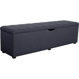 Home Affaire Hockerbank &raquo;Checked&laquo; mit Stauraum, Breite 120 cm und 160 cm, als Bettbank geeignet blau Struktur fein (100% Polyester) f&uuml;r Bett Classico,