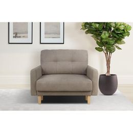 OTTO home Sessel &raquo;TRIPLO Relaxsessel mit Wellenunterfederung, Ma&szlig;e B/T/H: 95/100/89 cm&laquo; Polstersessel mit Steppung im R&uuml;ckenkissen, hohe Qualit&auml;t grau
