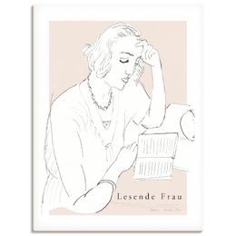 Artland Wandbild &raquo;Lesende Frau&laquo; Bilder von Frauen 1 Stk. tlg. als Alubild, Leinwandbild, Poster, Wandaufkleber in verschied. Gr&ouml;&szlig;en beige Leinwand B/H/T: 90cm