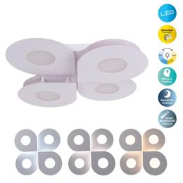 N&auml;ve n&auml;ve LED Deckenleuchte &raquo;Smilla&laquo; LED-Modul 1 Stk. warmwei&szlig; - kaltwei&szlig; wei&szlig;, Memory, Nachtlicht, CCT, dimmbar per Fernbedienung (inkl.) wei&szlig; 1, H: 8cm, 