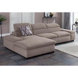 OTTO home Ecksofa &raquo;Alberto L-Form&laquo; mit Kopfteilverstellung, wahlweise mit Schlaffunktion grau 100% Polyester;Luxus-Microfaser ALTARA NUBUCK (100% 