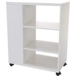 OTTO home Rollwagen &raquo;LOKVE, Rollcontainer, Druckertisch, Rollregal,&laquo; Rollen feststellbar, 6 F&auml;cher, H&ouml;he 75 cm wei&szlig; Holzwerkstoff B/H/T: 60cm x 75cm x