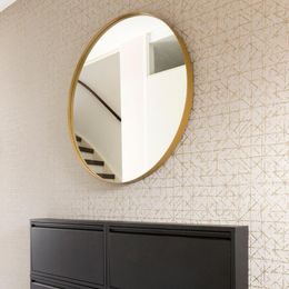 SPINDER DESIGN Wandspiegel &raquo;Donna&laquo; Metall, Qualitativ hochwertiges Erscheinungsbild, &Oslash; 90 cm gold Metall, Spiegelglas B/H/T: 90cm x 90cm x 6cm &Oslash; 90cm