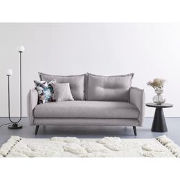 Home Affaire 3-Sitzer &raquo;Lazio, 183 cm breit, modern und bequem&laquo; Struktur fein, inkl. R&uuml;cken- und Zierkissen grau B/H/T: 183cm x 94cm x 110cm, Struktur 