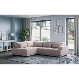 OTTO home Ecksofa &raquo;Jade L Form, Breite: 270 cm, mit Kopfteilverstellung & Nierenkissen&laquo; optional elektr. Sitztiefenverstellung beige 100% POLYESTER (