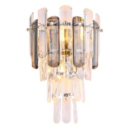 Globo LIGHTING Wandleuchte &raquo;ORGINA&laquo; E14 1 Stk. Wandlampe Wand Wohnzimmer Flur Wandbeleuchtung silber H: 34cm, 1 Stk.