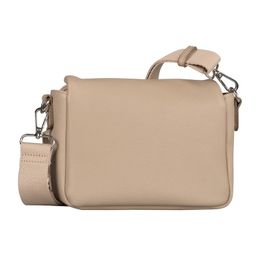 Tom Tailor Damen Tom Tailor Umh&auml;ngetasche &raquo;Rella&laquo; aus fein genarbtem Material mit farblich passendem Gewebeband beige B/H/T: 22cm x 15cm x 7cm