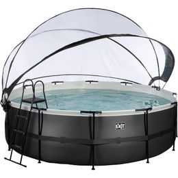 EXIT Framepool &raquo;inkl. multifunktionaler Poolabdeckung & W&auml;rmepumpe&laquo; &Oslash;xH: 450x122 cm, mit Sandfilteranlage und Sicherheitsleiter schwarz &Oslash;/B/H/L: 450cm