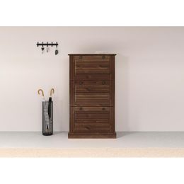 OTTO home Schuhschrank &raquo;Liotta&laquo; Mit 3 Klappen braun Massivholz braun, B/H/T: 75cm x 130cm x 25cm