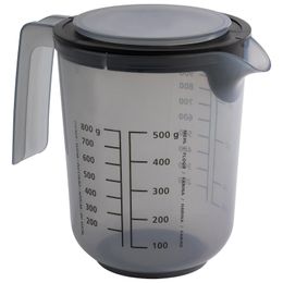 APS R&uuml;hrsch&uuml;ssel &raquo;- R&uuml;hrbecher mit Deckel, inklusive Spritzschutz&laquo; 1 Stk. aus Kunststoff &Oslash; 12,5 cm, H&ouml;he 16 cm, 1 Liter, aus Polypropylen grau 
