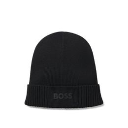 BOSS Green Herren BOSS Green Beanie &raquo;Asic Beanie&laquo; aus Rippenstrick schwarz Einheitsgr&ouml;&szlig;e