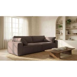 OTTO home 3-Sitzer &raquo;Mittell, Chenille&laquo; Breite 245 cm, bodentief, extra Kissen inkl., tiefe Sitzfl&auml;che braun 100% PES B/H/T: 246cm x 78cm x 111cm, 