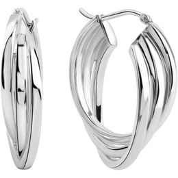 Firetti Damen Paar Creolen &raquo;Schmuck Geschenk Silber 925 Ohrschmuck Ohrringe mehrreihige Optik&laquo; silber 25mm, Silber 925 (Sterlingsilber)
