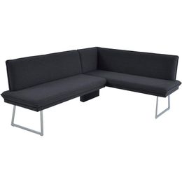 K+w Komfort & Wohnen K+W Komfort & Wohnen Eckbank mit Sattlernaht und schmaler Kufe, langer Schenkel rechts oder links blau B/H/T: 86cm x 60cm, Flachgewebe Q2 2250, langer