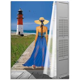 Artland Glasbild &raquo;Urlaub am Meer&laquo; Frau 1 Stk. tlg. in verschiedenen Gr&ouml;&szlig;en bunt B/H/T: 45cm x 60cm, Glasbild Frau Hochformat, 1 Stk.