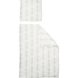 Adam Bettw&auml;sche &raquo;Leinenbettw&auml;sche Wave&laquo; 2 Stk. aus 73% Leinen & 27% Bio-Baumwolle, 2 teilig - Leinenbettw&auml;sche grau Jacquard, Obermaterial: 73% Leinen, 27%