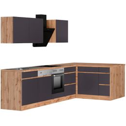 KOCHSTATION Winkelk&uuml;che &raquo;KS-Riesa&laquo; Stellbreite 340x150 cm, wahlweise mit oder ohne E-Ger&auml;te grau B/H/T: 340cm x 200cm x 60cm, ohne E-Ger&auml;te