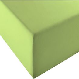 Fleuresse Spannbettlaken &raquo;Comfort XL&laquo; Mako-Jersey, f&uuml;r Matratzen bis 40 cm H&ouml;he, Bettlaken, Spannbetttuch gr&uuml;n Mako-Jersey, Obermaterial: 96% 