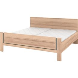 Musterring Holzbett &raquo;Sorrent, Bettgestell, Bettrahmen, teilmassiv Eiche&laquo; Eiche teilmassiv, Liegeh&ouml;henverstellung, Stollenfu&szlig;teil braun L&auml;nge B: 190cm x 200cm