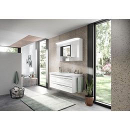 Waschtisch &raquo;Serie Balto Mineralmarmor-Waschtisch mit Unterschrank, 123 cm breit&laquo; 2 Stk. tlg. Waschplatz mit 2 Schubladen, Badschrank in verschiedenen 