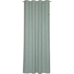 Esprit Vorhang &raquo;Harp&laquo; &Ouml;sen 1 Stk. tlg. HxB: 250x140, Blickdicht, mit Lederlabel, (BxH) 140 x 250 cm blau Microfaser, Polyester 250cm, &Ouml;sen, 140cm
