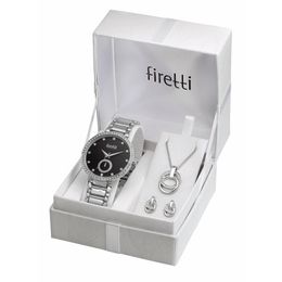 Firetti Damen Quarzuhr &raquo;Spectrum&laquo; Armbanduhr, Damenuhr, Glitzersteine, Geschenkset silber Einheitsgr&ouml;&szlig;e