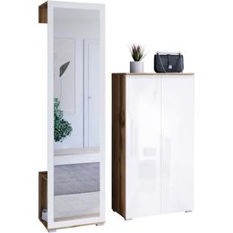 OTTO home Garderoben-Set &raquo;PARIS/ TOKYO&laquo; Komplett-Set, 2 Stk. tlg. wei&szlig; B/H/T: 130cmcm x 190cmcm x 35cmcm
