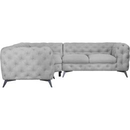 Home Affaire Chesterfield-Sofa &raquo;Ecksofa GLYNIS L-Form mit Wellenunterfederung, Ma&szlig;e B/T/H 264/204/75cm&laquo; aufw&auml;ndige Knopfheftung, moderne Chesterfield 